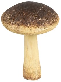 Hnědo-béžová dekorace houba Mushroom - Ø 9*12 cm
