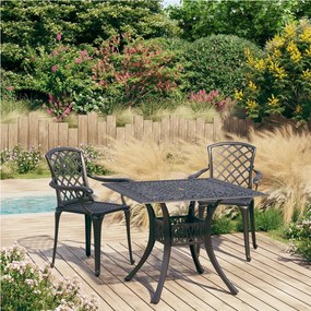 3dílný bistro set litý hliník černý 3070587