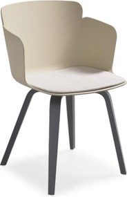 MIDJ - Plastová židle CALLA s čalouněným sedákem