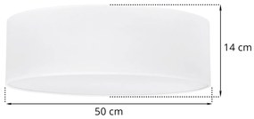 Stropní svítidlo Gaja, 1x bílé textilní stínítko, (bílé plexisklo), (fi 50cm)