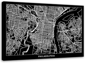 Obraz na plátně Filadelfie Mapa města - 60x40 cm