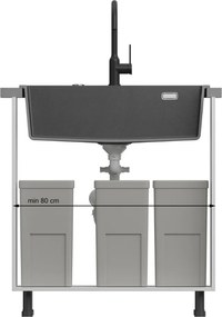 Bílý kuchyňský granitový dřez QUADRON Marc 110 s příslušenstvím bez baterie