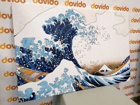 Obraz reprodukce Velká vlna z Kanagawa - Kacušika Hokusai - 120x80 cm