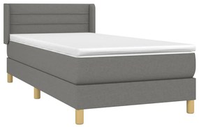 Box spring postel s matrací tmavě šedá 90x200 cm textil,  3130322