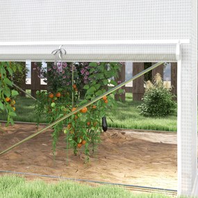 Fóliový skleník Outsunny 3 x 2 x 2 m se 4 okny a dveřmi, rolovací boční stěny, fóliový tunelový skleník na rajčata odolný proti UV záření s pozinkova…