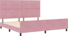 Postel s boxspringem s čelo Růžová 200 x 200 cm samet 3344968