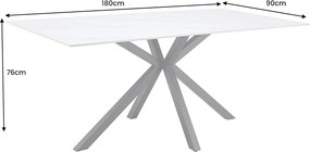 Keramický jídelní stůl Fabrico 180 cm bílý