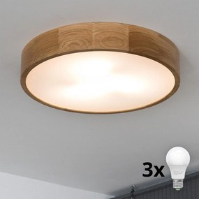 Brilagi - LED Stropní svítidlo CARVALHO 3xE27/15W/230V dub pr. 47,5 cm