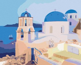 zuty zuty - malování podle čísel - santorini, řecko (ted davis), 40x50 cm, plátno