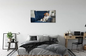 akrylový obraz sedící pes 100x50 cm