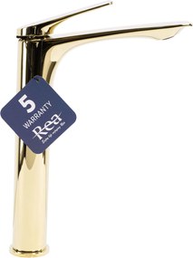Rea Avalon, vysoká umyvadlová baterie h-305, zlatá matná, REA-B1127