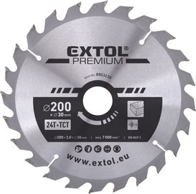 Pilový kotouč s SK plátky EXTOL PREMIUM 200x2,2x30 mm/24z.