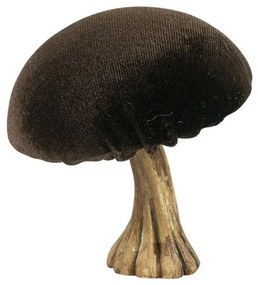 Sametová dekorace hnědá houba Mushroom - 10*10*10cm