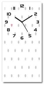 Wallmuralia Nástěnné skleněné hodiny Kapky a srdce 30x60 cm