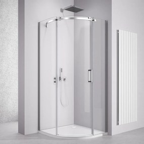 Polysan Polysan, THRON SQUARE čtvrtkruhová sprchová zástěna 900x900mm, čiré sklo, levá, TL2690-5002