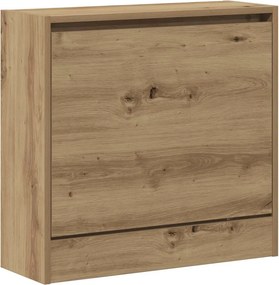 botník, výklopný, kompozitní dřevo, 57x60x21 cm, dub artisan, Dekorino BB20260034