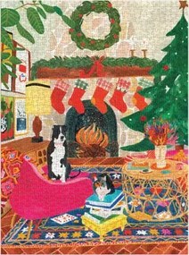 GALISON Puzzle Přátelé u krbu / 1000 dílků / rozměr 51 × 69 cm