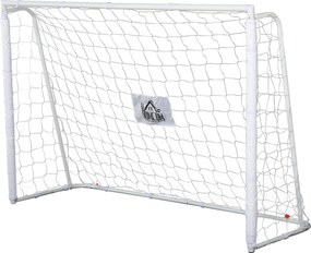 HOMCOM Fotbalová brána - Fotbalový gól - Tréninková brána, rozměry 186D x 62Š x 123V cm - kovový rám, PE síť, kolíky a nářadí včetně - bílá | Aosom