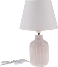 Krémová stolní lampa s textilním stínidlem (výška 41 cm) – Dakls