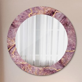Kulaté dekorativní zrcadlo Mramor s přidáním zlata fi 60 cm