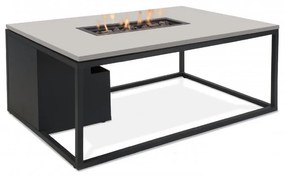 Stůl s plynovým ohništěm COSI- typ Cosiloft 120 černý rám / deska šedá