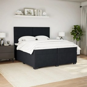 Box spring postel s matrací černá 200x200 cm samet 3290998