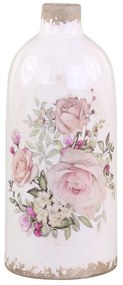 Keramická dekorační váza s růžemi Rose pattern M - Ø 11*26cm