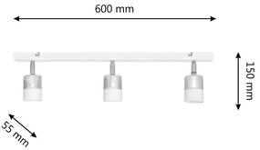 LED Bodové svítidlo TUBSSON 3xGU10/4,8W/230V bílá/lesklý chrom