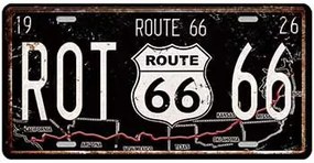 Cedule značka Route 66 30,5cm x 15,5cm Plechová cedule