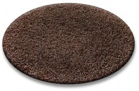 Kulatý koberec SHAGGY 5cm tmavě hnědý Rozměr: průměr 200 cm