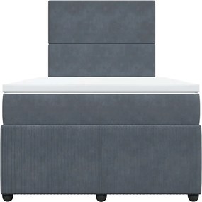 Box spring postel s matrací tmavě šedá 120 x 200 cm samet 3292305