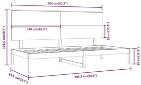 Válenda 80 x 200 cm masivní borové dřevo,  3108137