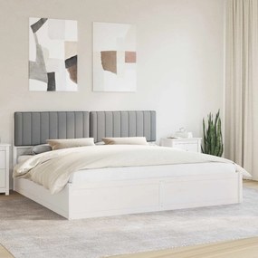 Rám postele s čalouněným čelem s čelo Světle šedá 200 x 200 cm 3398213