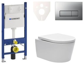 Cenově zvýhodněný závěsný WC set Geberit do lehkých stěn / předstěnová montáž+ WC SAT Brevis SIKOGES7W8