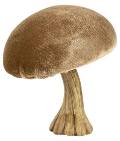 Sametová dekorace béžová houba Mushroom - 10*10*10cm