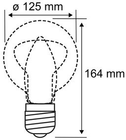Paulmann 28876 Arc Inner Glow, kouřová dekorativní žárovka E27 LED 3,5W 1800K, průměr 12,5cm