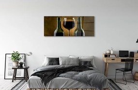 akrylový obraz 2 láhve sklenice na víno 120x60 cm