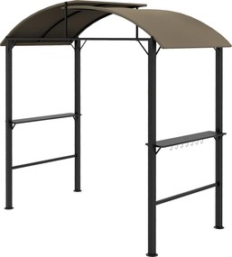 Outsunny BBQ altánek 1.1 x 2.3m s háčky, grilovací stan odolný vůči povětrnostním vlivům s polyesterovou střechou, 2 boční police, pro grily do 100 cm