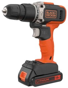 BLACK+DECKER Nářadí - 18V AKU vrtačka s příklepem, 1x aku 1,5 Ah Li-Ion, nabíječka BCD003C1-QW