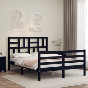 vidaXL Rám postele s čelem 120 x 200 cm masivní dřevo [3194894] Barva: Bílá