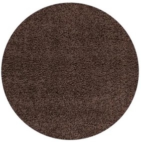 Hans Home | Kusový koberec Life Shaggy 1500 brown kruh - 200x200 (průměr) kruh