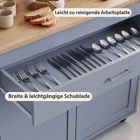 Costway Kuchyňský vozík s držákem, kořenkou a zásuvkou, šedý
