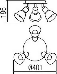 Redo 04-465 - Bodové svítidlo OLAF 3xE14/12W/230V