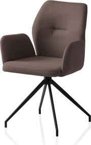 XXXLutz ŽIDLE S PODRUČKAMI, tkaná látka, hnědá MID.YOU - Jídelní židle - 001769008505
