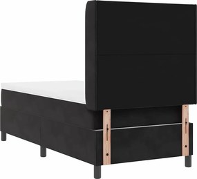 Postel s boxspringem s čelo Černá 90 x 190 cm samet 3342040