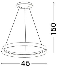 LED stmívatelný champaign hnědý designový lustr Ormi