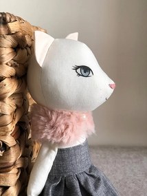 Látková dekorace kočka Charlotte