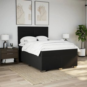Box spring postel s matrací černá 160x200 cm textil 3290541