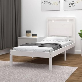 Rám postele bílý masivní dřevo 90 x 200 cm,  3105521 HangarStore.cz