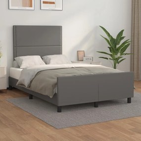 Rám postele bez matrace šedý 120x190 cm umělá kůže 3270558
